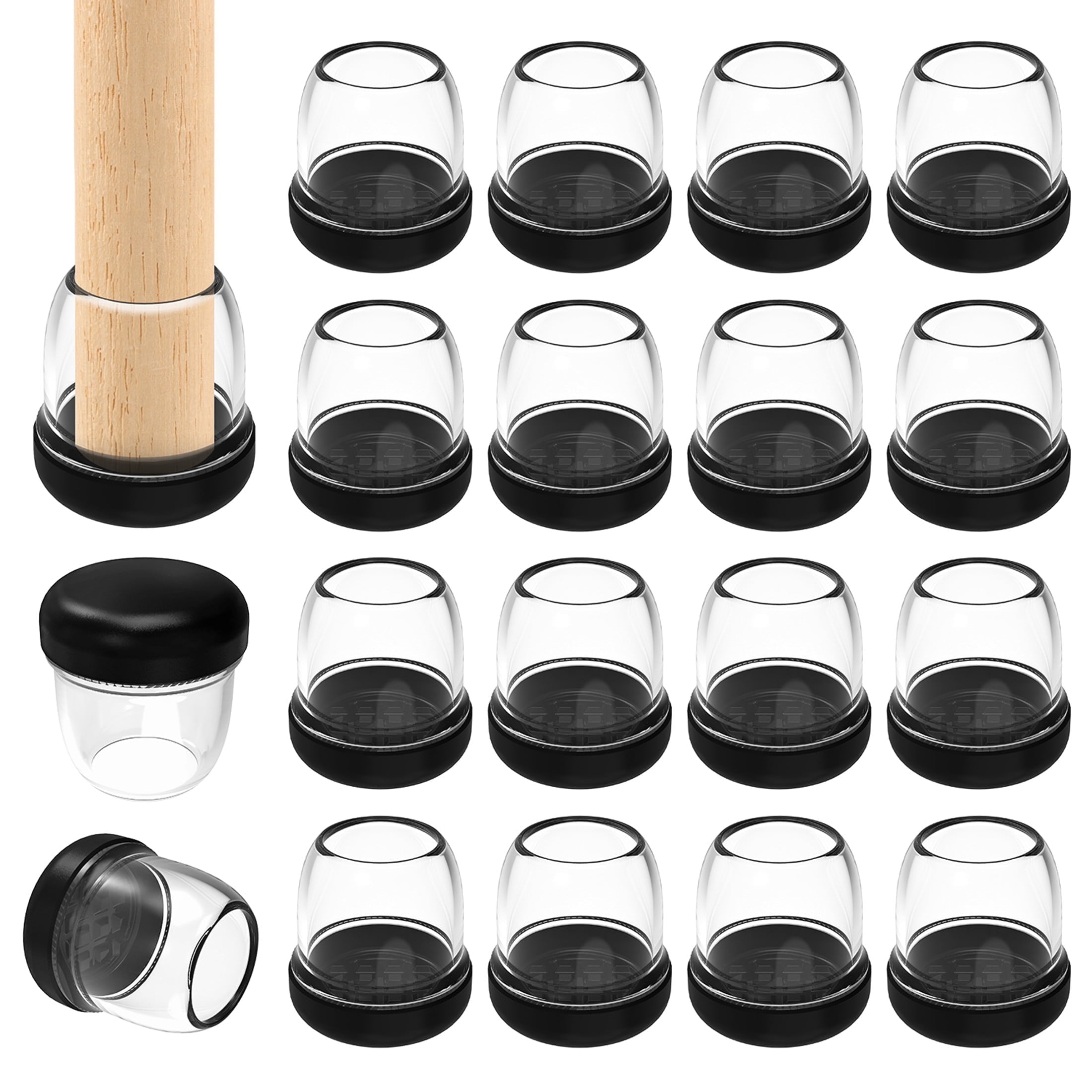 Ezprotekt 24 Pcs Chair Leg Sliders for Carpet, Chair Leg Caps,Teflon ...