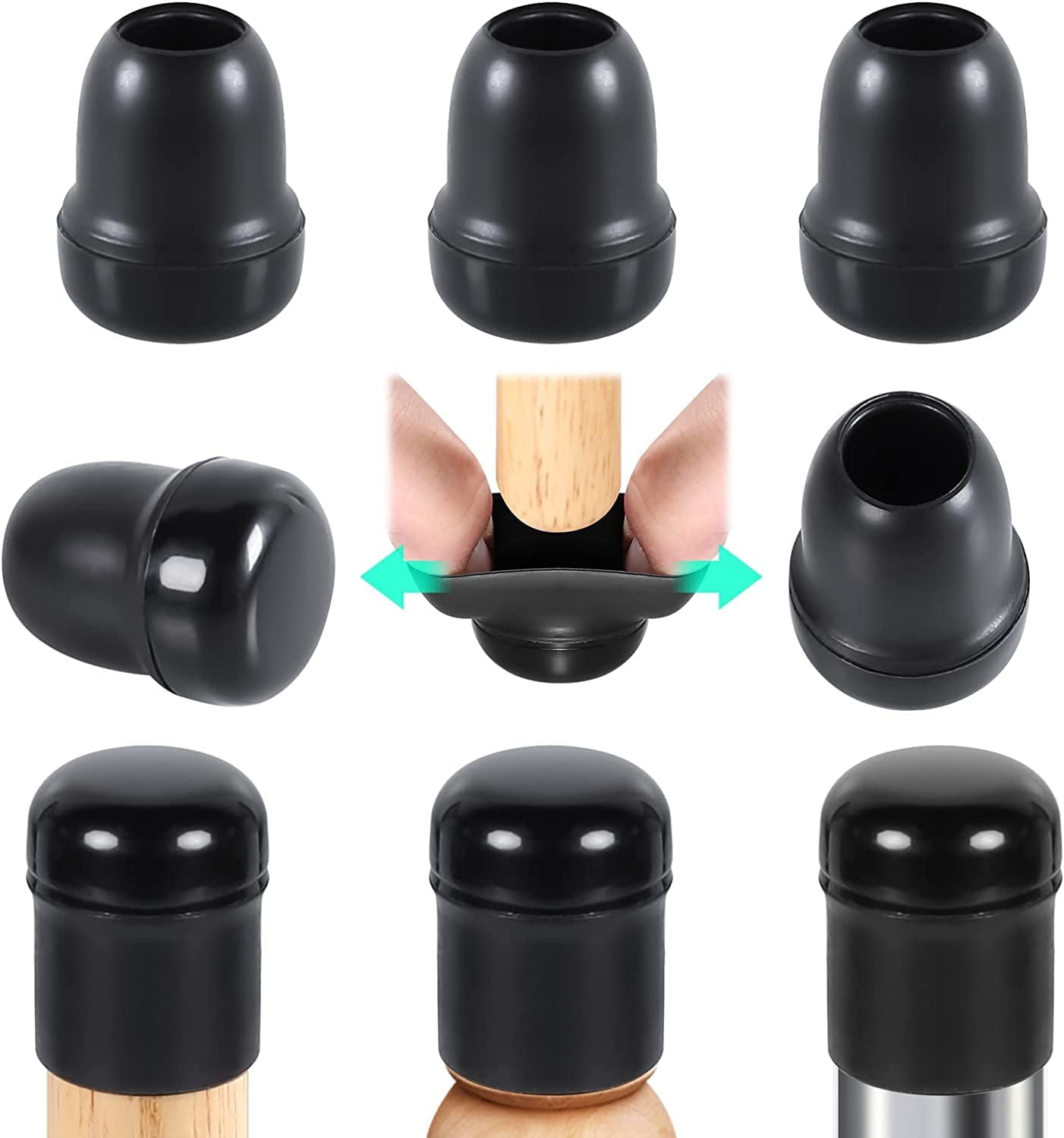 Ezprotekt 24 Pcs Chair Leg Sliders & Protectors, Furniture Glides for Carpet (Round, Black ...