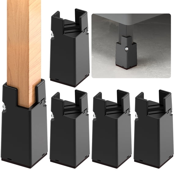 "Ezprotekt Adjustable Furniture Risers, 4 Inch Bed & Chair Lift, Heavy ...