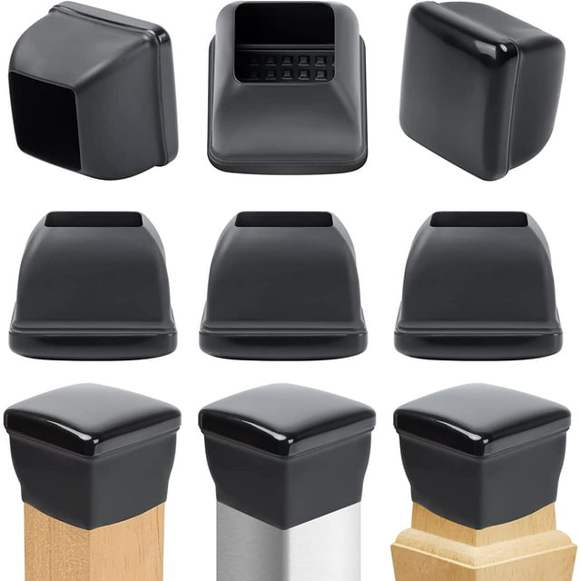 Ezprotekt 16pcs Teflon Chair Leg Sliders, 2inch Square Black, Furniture ...