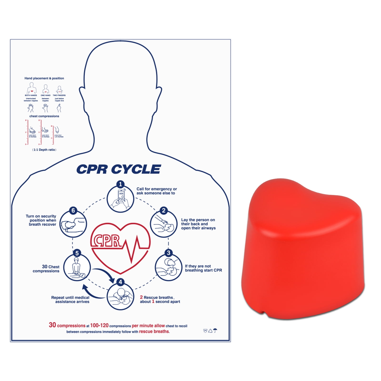 Eztrain CPR Training Model, Hands-only CPR Training Tool - Walmart.com