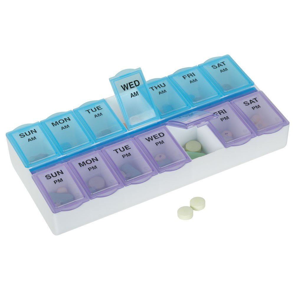 Ezy Dose Weekly ( 7-Day) Pill Organizer, AM/PM Pill Planner, Assorted ...
