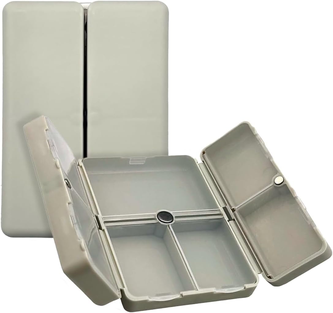 Ezy Dose Bi-Foldable Magnetic Pill Organizer, 7 Compartments, Travel ...