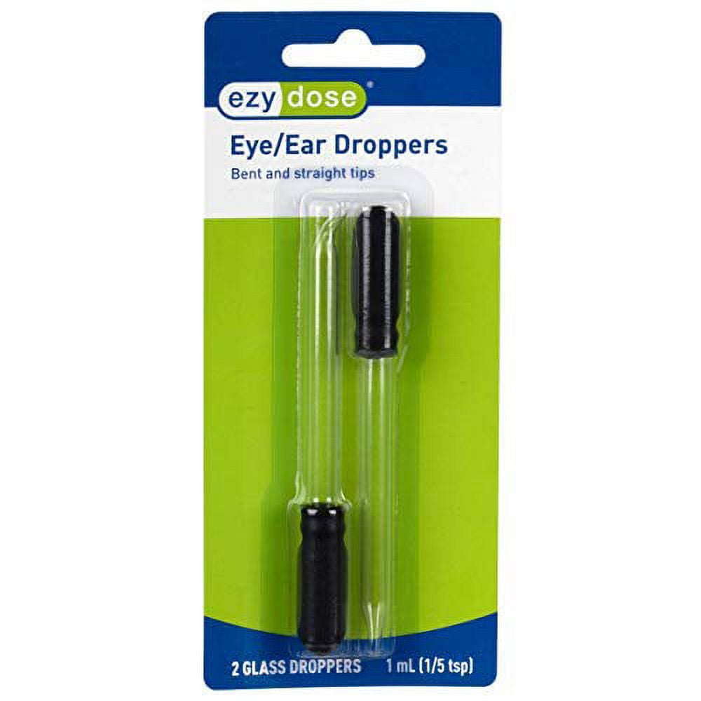 Ezy Dose Ear and Eye Dropper, 1mL Glass, Straight and Bent Tip, for ...