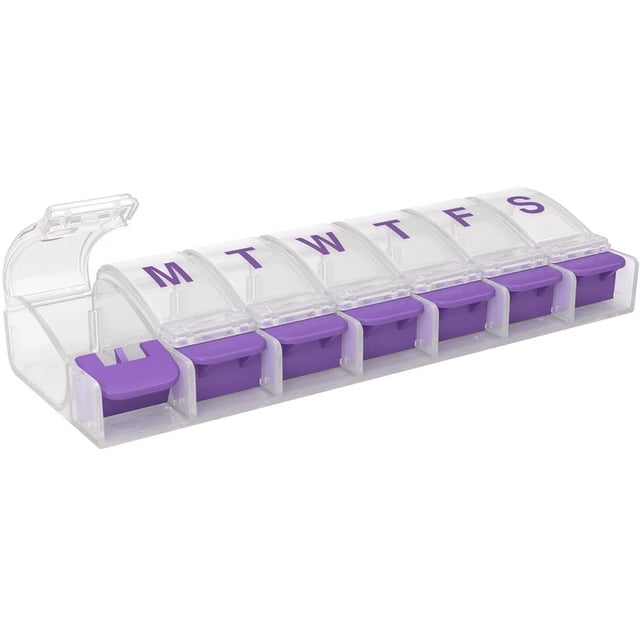 Ezy Dose Push Button (7-Day) Pill, Medicine, Vitamin Organizer Box ...