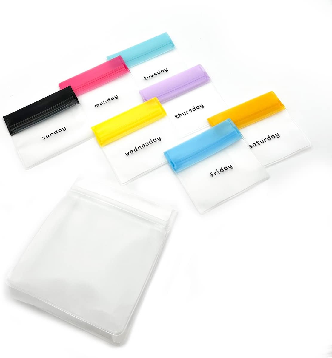 Ezy Dose Reusable Weekly Pill Pouch Set, Labeled, Multi-Color - Walmart.com