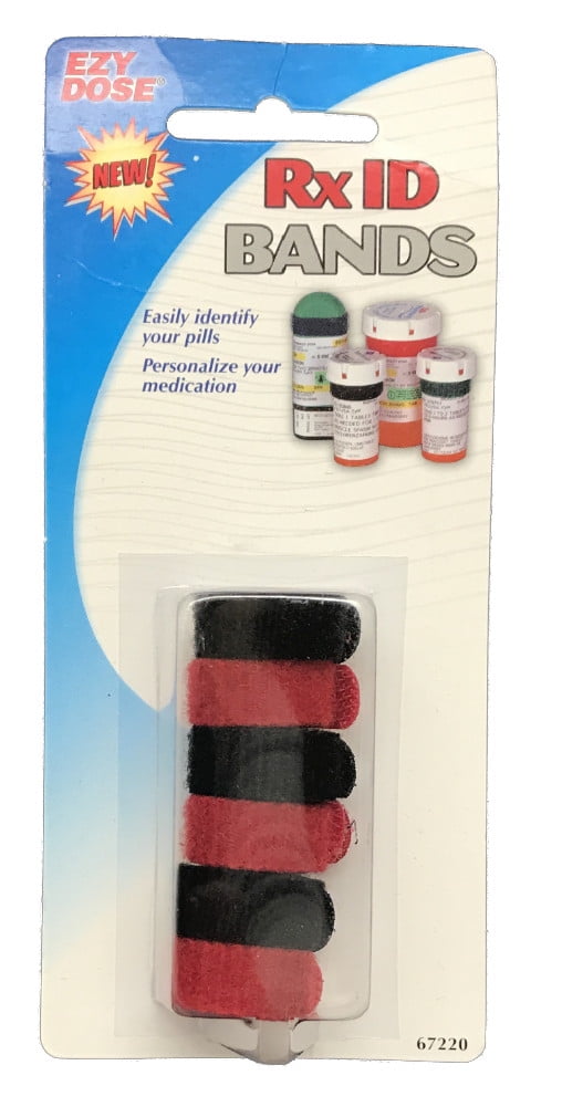 Ezy Dose Rx Id Bands - Easily Identify Your Pills - 6 Reusable Bands ...