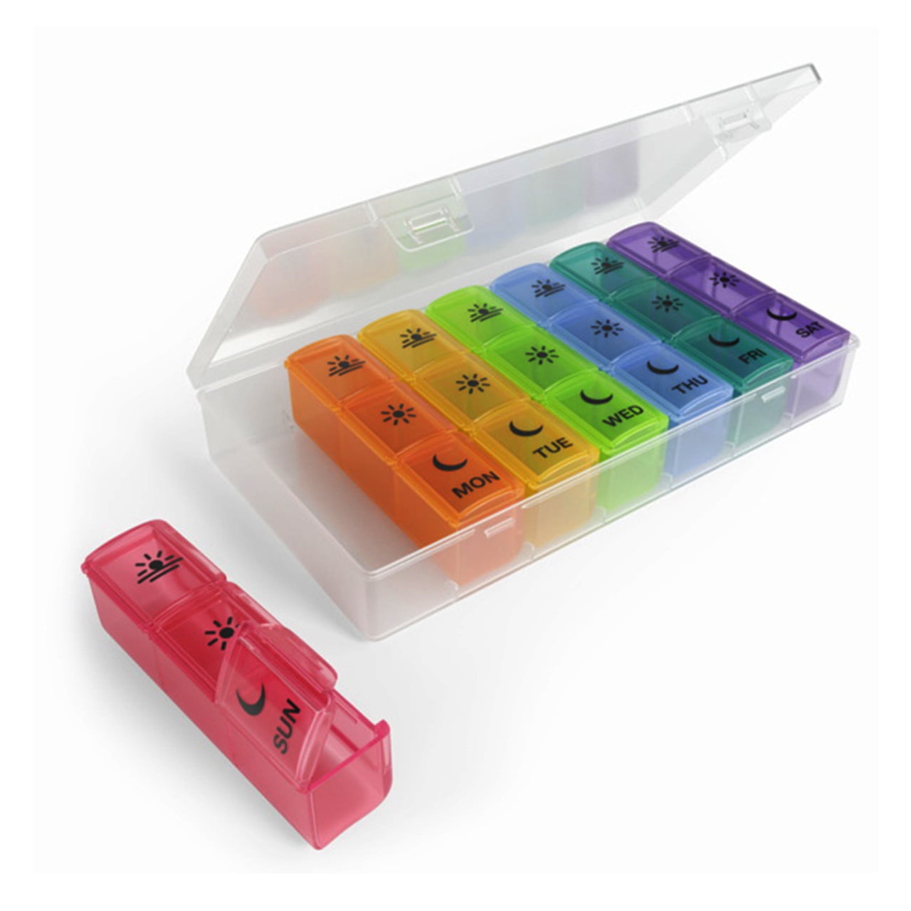 Ezy Dose Weekly 3x Day Medtime Pill Organizer, Rainbow, 1 Ea, 2 Pack ...