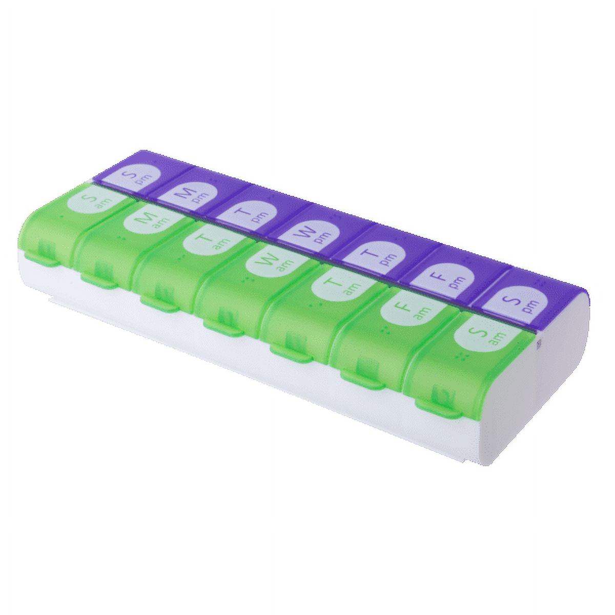 Ezy Dose Twice A Day Pill Organizer - AM/PM 7 Day Push Button Pill Box ...