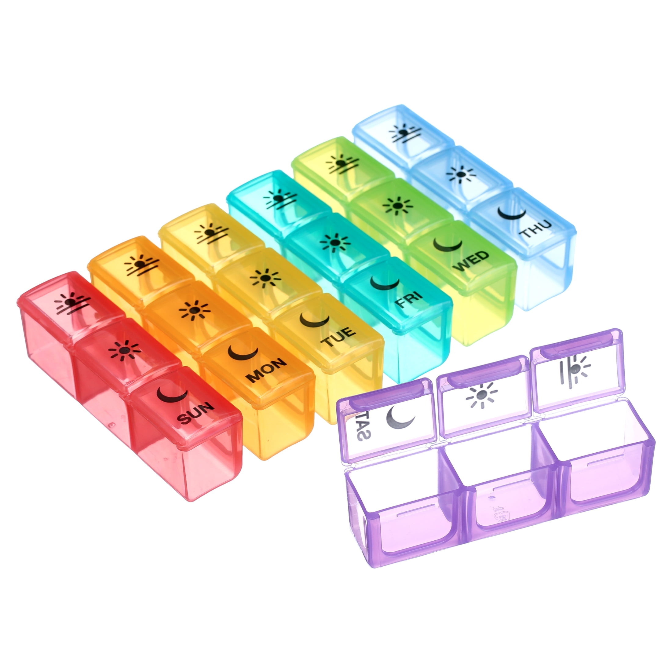 Ezy Dose Weekly (7-Day) Pill Organizer, 3 Times a Day, Travel Pill ...