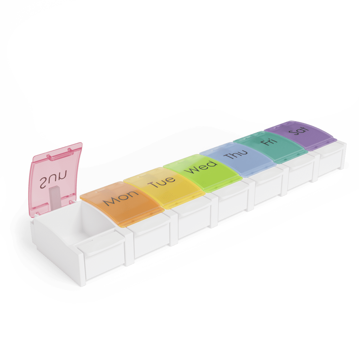 Ezy Dose Weekly (7-Day) Pill Organizer, Large Push Button Compartments ...