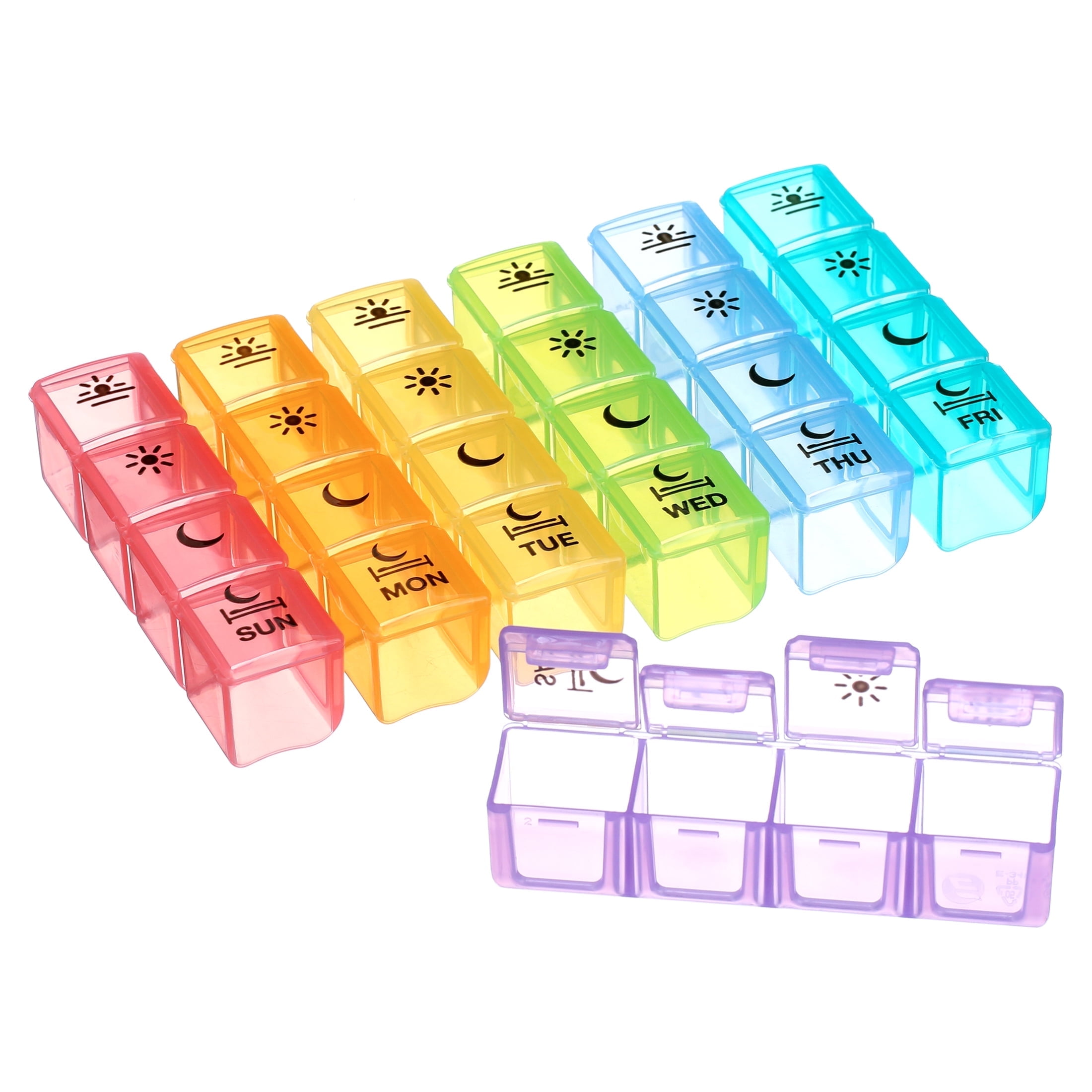 Ezy Dose Weekly (7-Day) Portable Travel Pill Organizer, 4 Times a Day ...