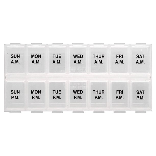 Ezy Dose Weekly AM/PM Pill Reminder, Natural, 1 Count - Walmart ...