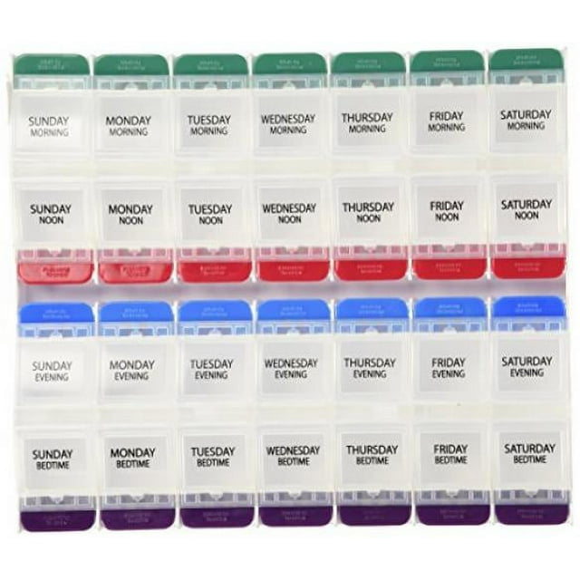 Ezy Dose Xl Push Button Medtime Planner - 7 Day, 4 Times Per Day ...