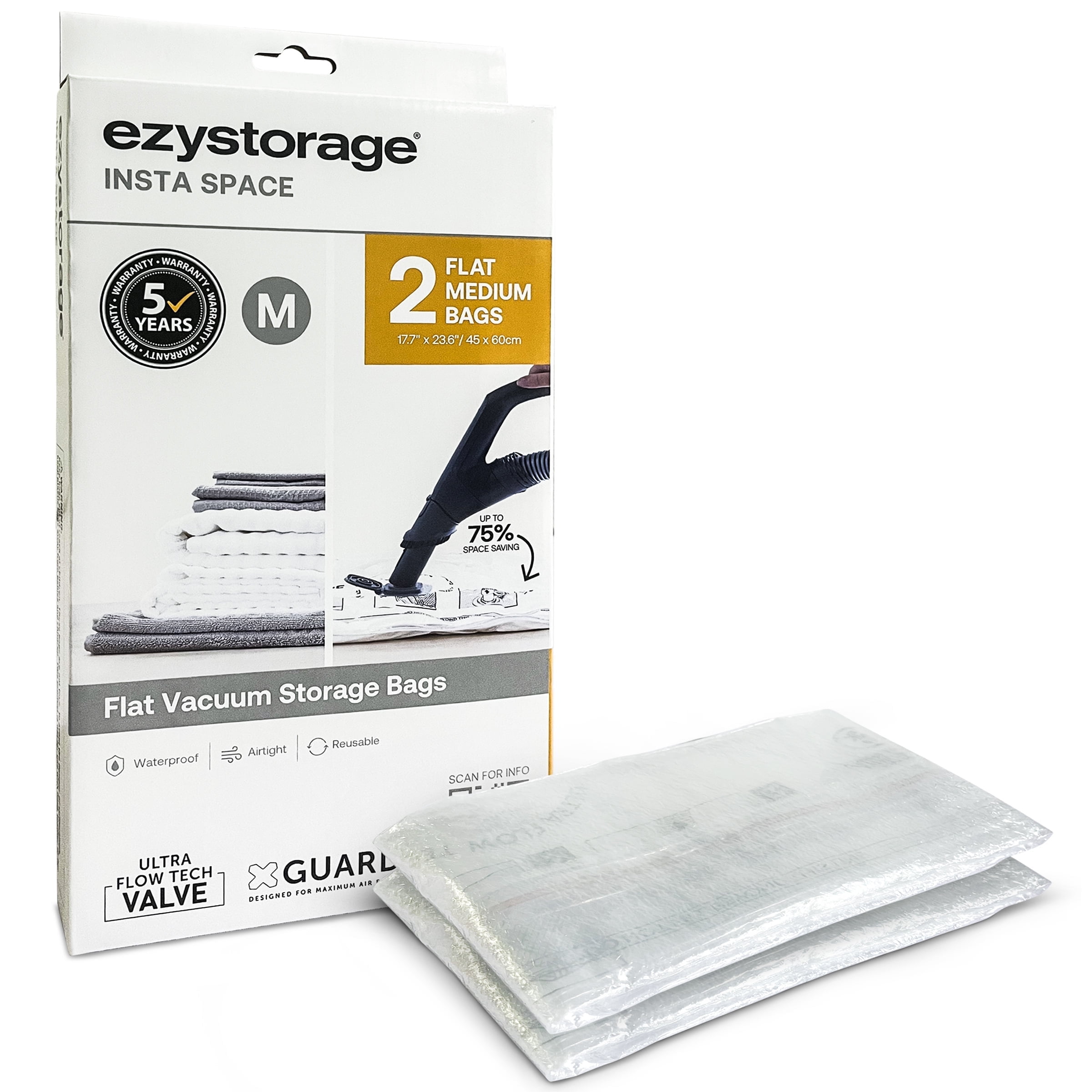 Ezy Storage Insta Space Medium Vacuum Bag 12pk Closet, Storage & Garage Organizer - 6pk of 2 ...