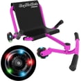 EzyRoller Classic Ride On, Kids Ages 4+, Sit and Roll Scooter, Pink LED ...