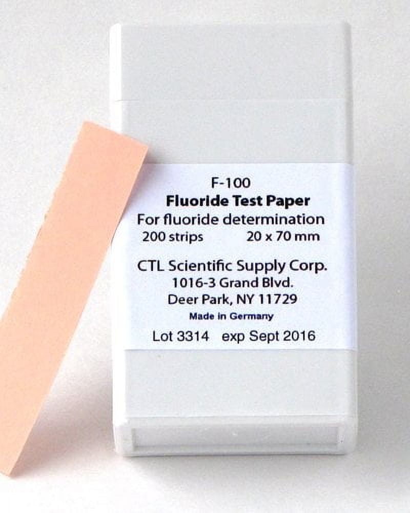 F-100, Fluoride Test Paper, Box of 200 Strips - Walmart.com