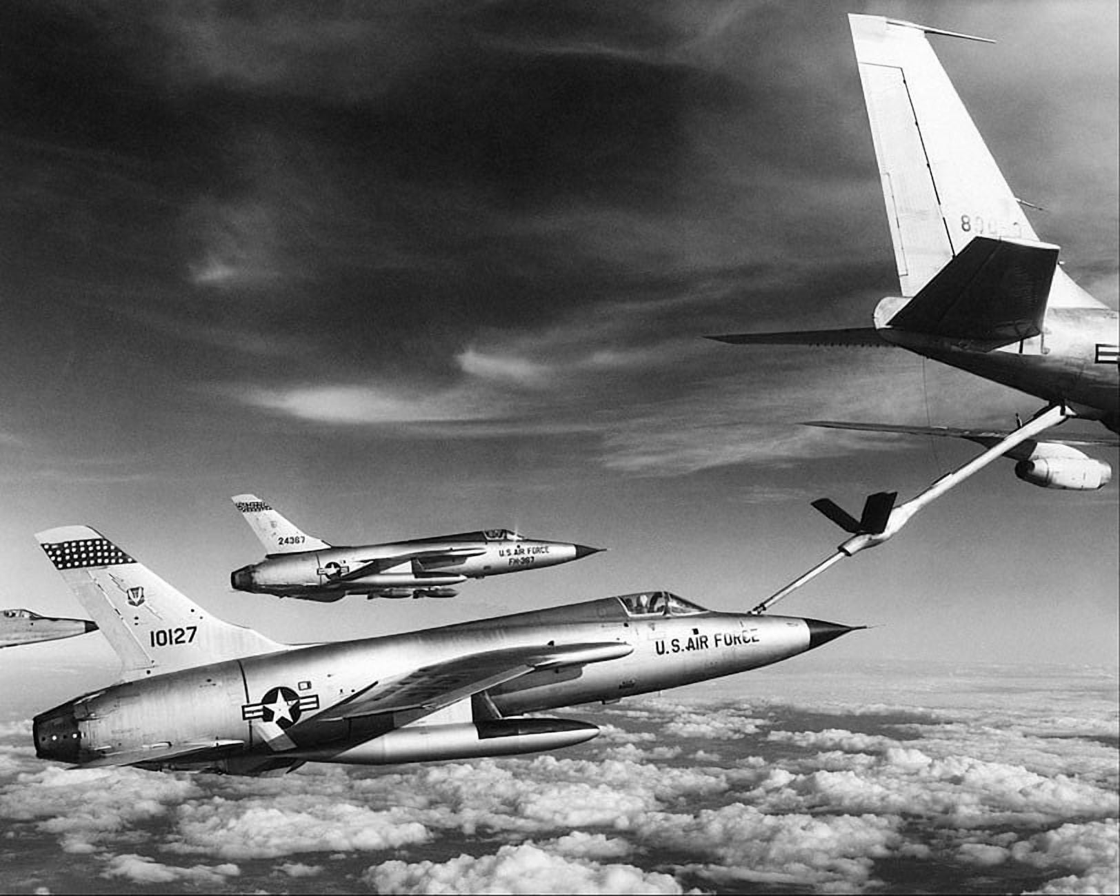F-105 Thunderchiefs Refuel en Route to Vietnam - 20x30 Inch Laminated ...