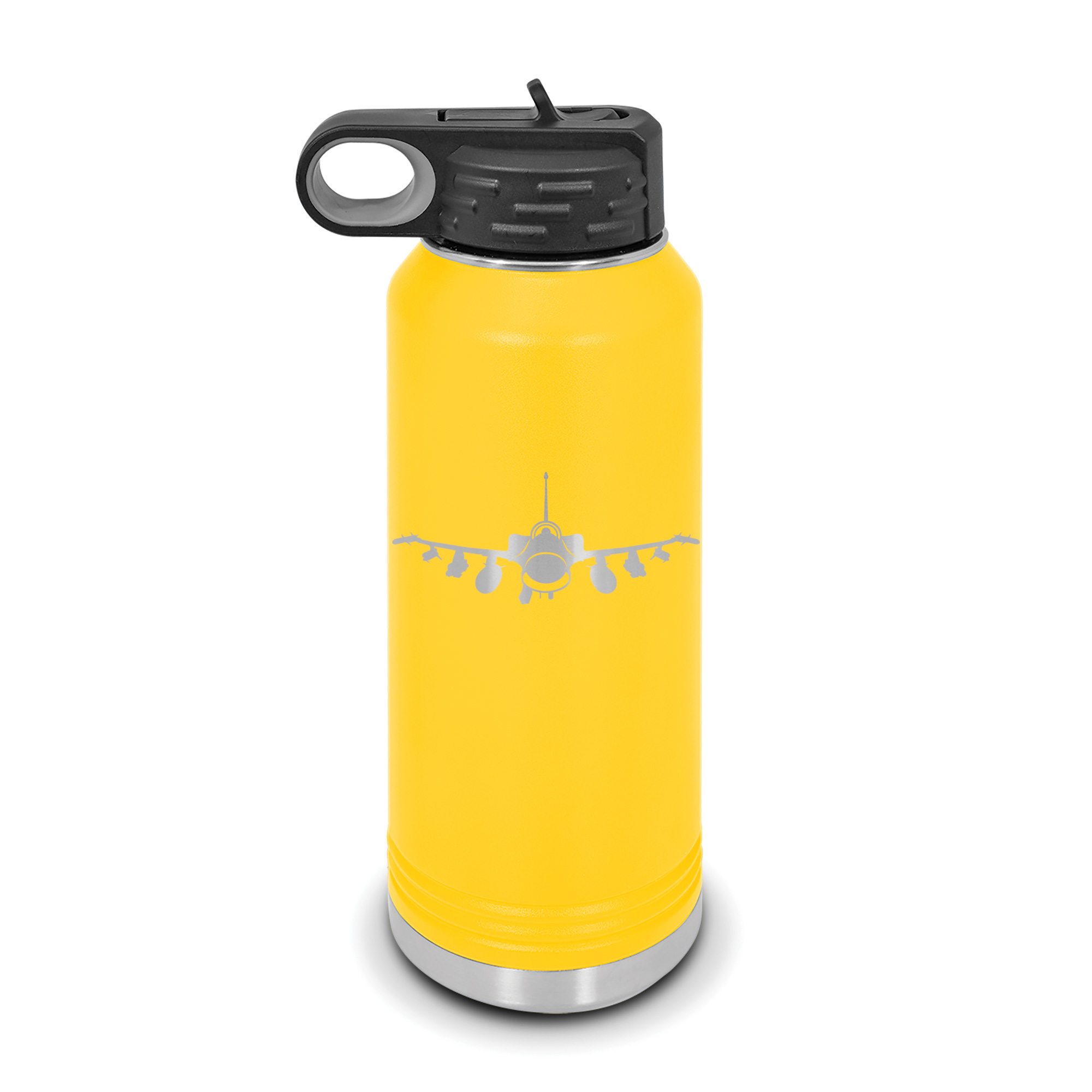 F-8 Crusader Water Bottle 32 oz - Laser Engraved w/ Flip Top Removable ...