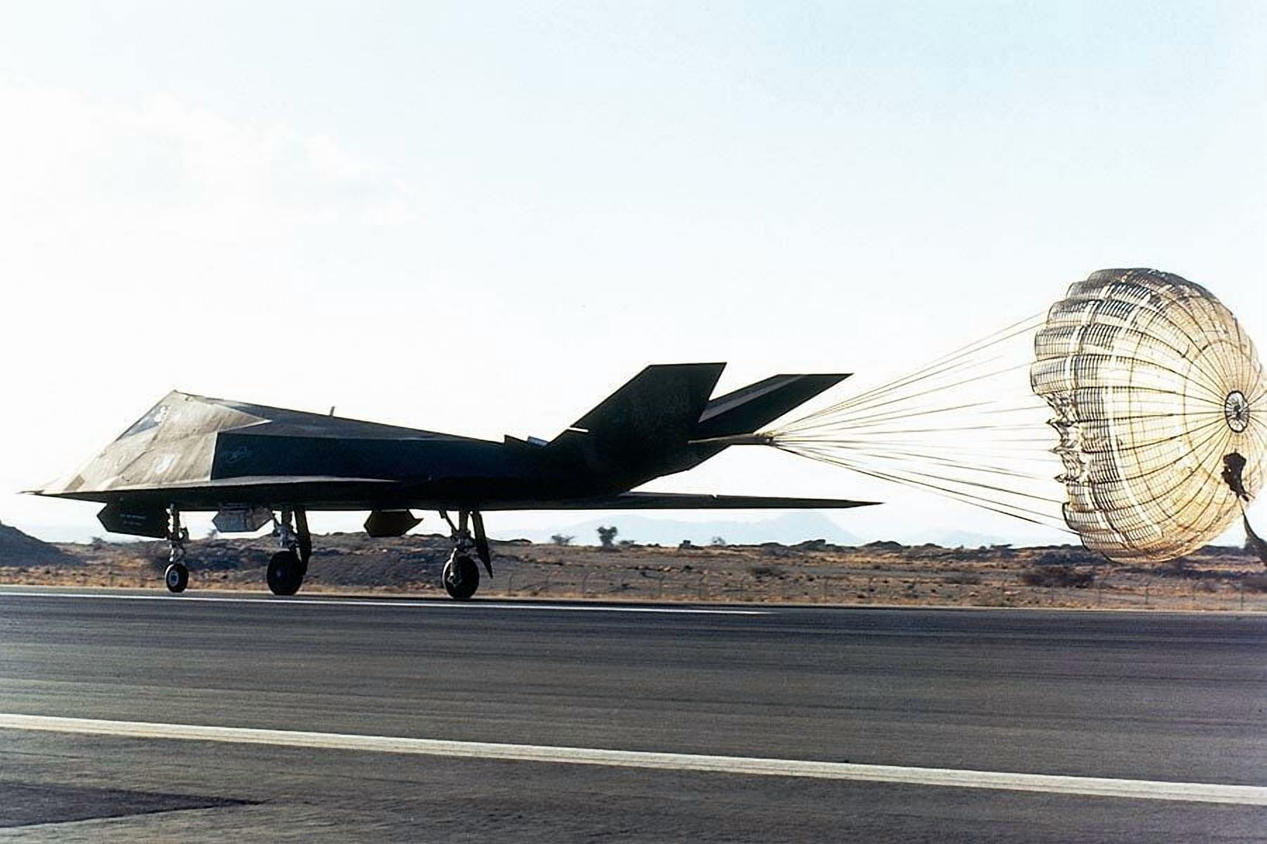 F-117 Nighthawk Landing U.S. Air Force - 24x36 Inch Glossy Laminated ...