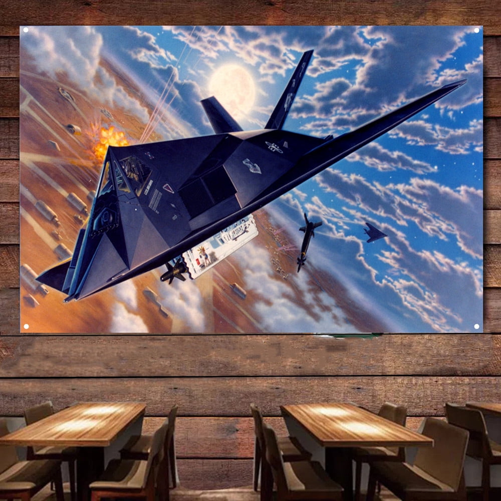 F-117 Stelth Bomber Fighter Jet Canvas Print Poster - Decorate Your ...