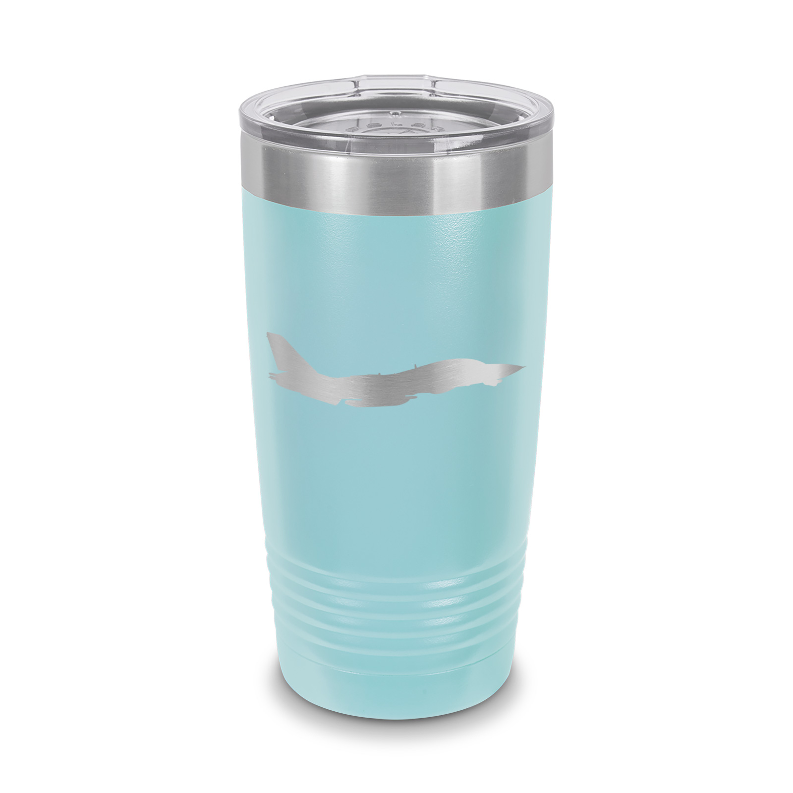 F-14 Tomcat Side View Tumbler 20 oz - Laser Engraved w/ Clear Lid ...