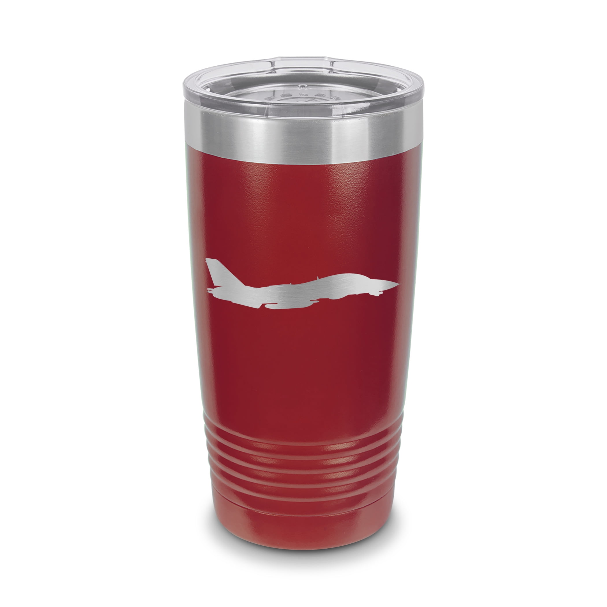 F-14 Tomcat Side View Tumbler 20 oz - Laser Engraved w/ Clear Lid ...