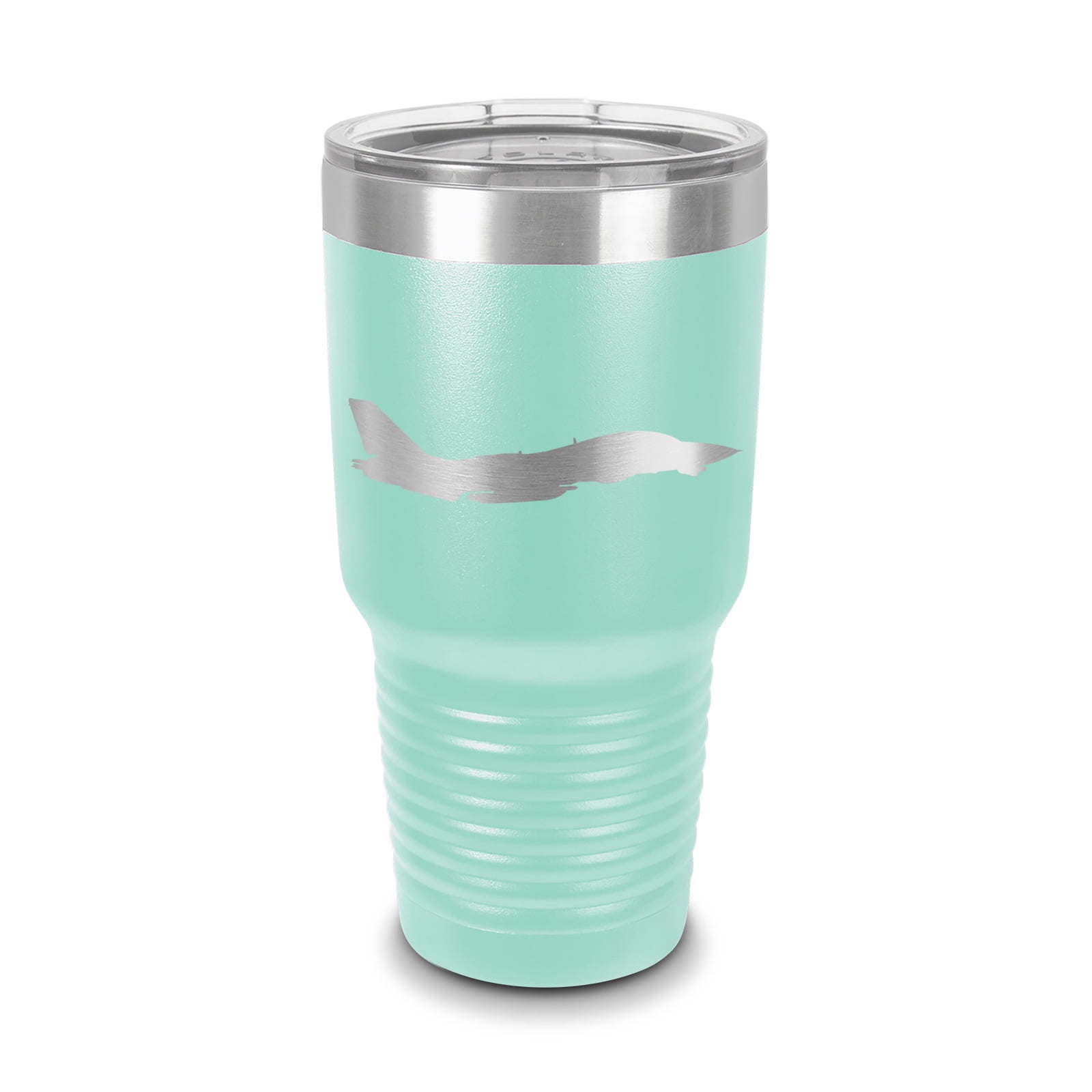 F-14 Tomcat Side View Tumbler 30 oz - Laser Engraved w/ Clear Lid ...