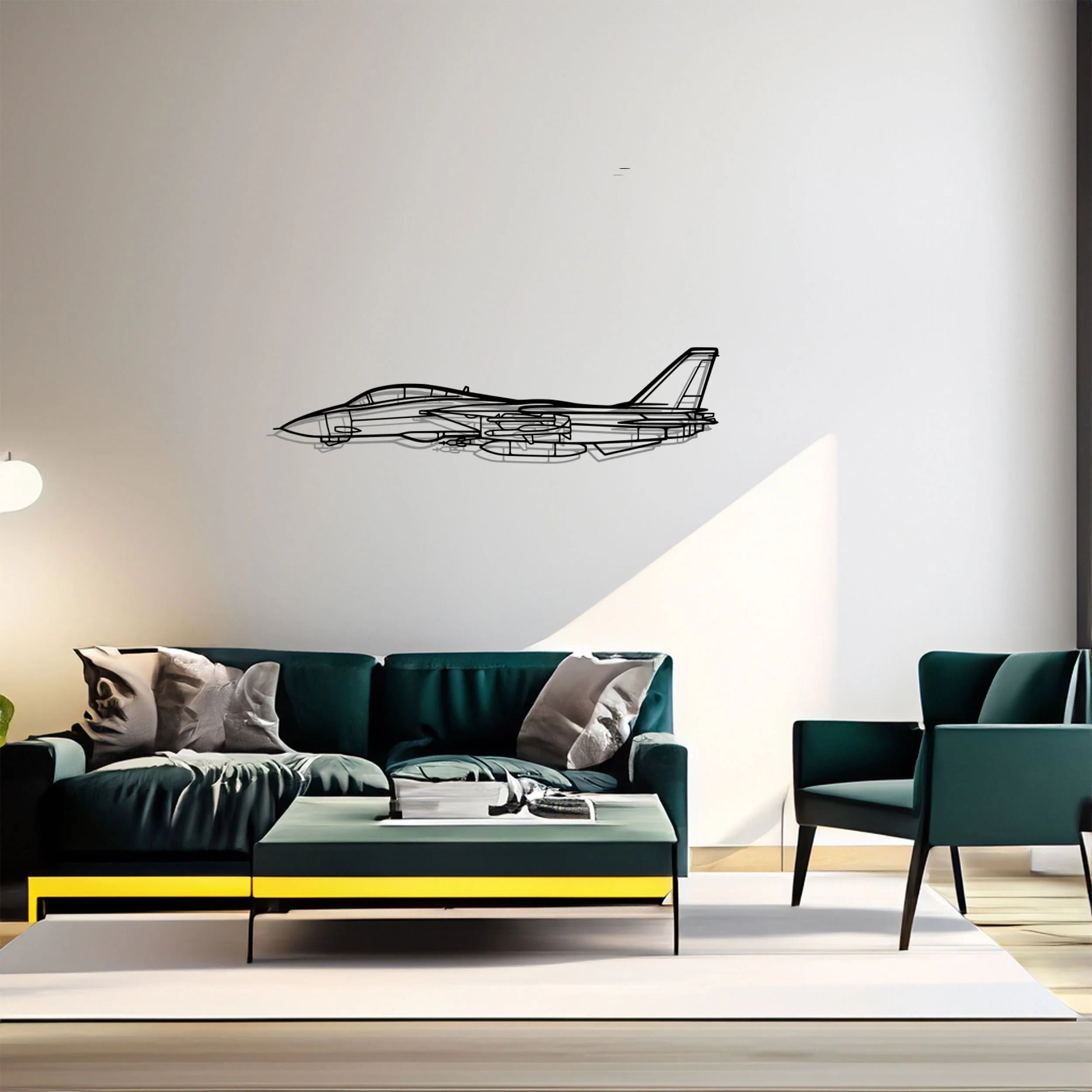 F-14 Tomcat Silhouette Metal Wall Art, Airplane Silhouette Wall Decor ...