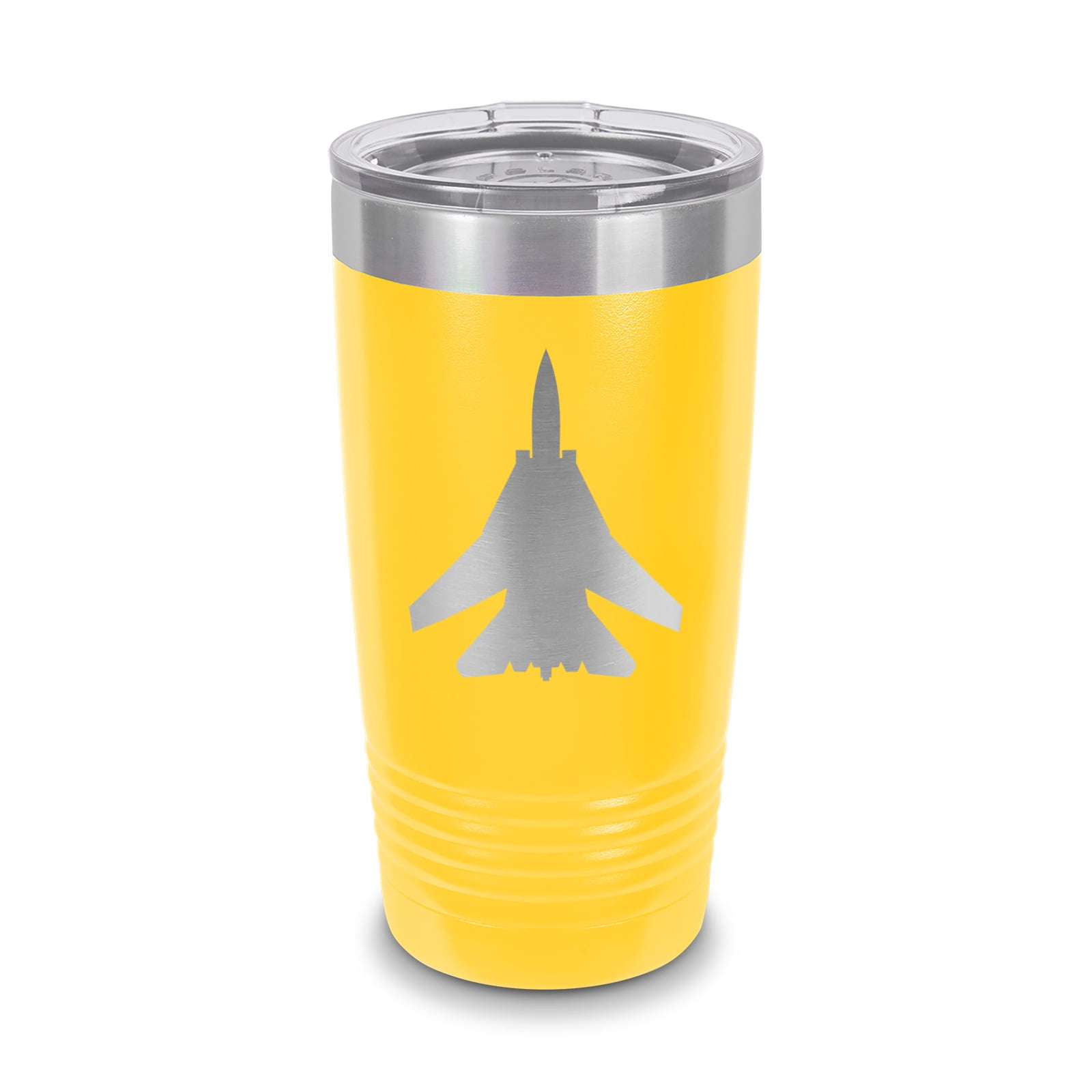 F-14 Tomcat Top View Tumbler 20 oz - Laser Engraved w/ Clear Lid ...