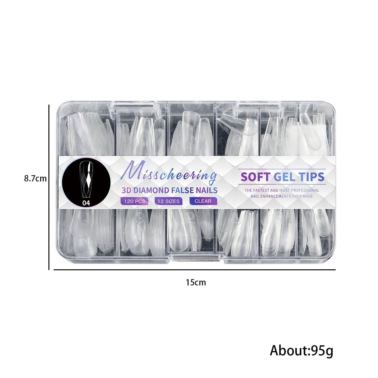 F 140 Piece Diamond Shape Fake Nails For Diy Nail Art - Walmart.com