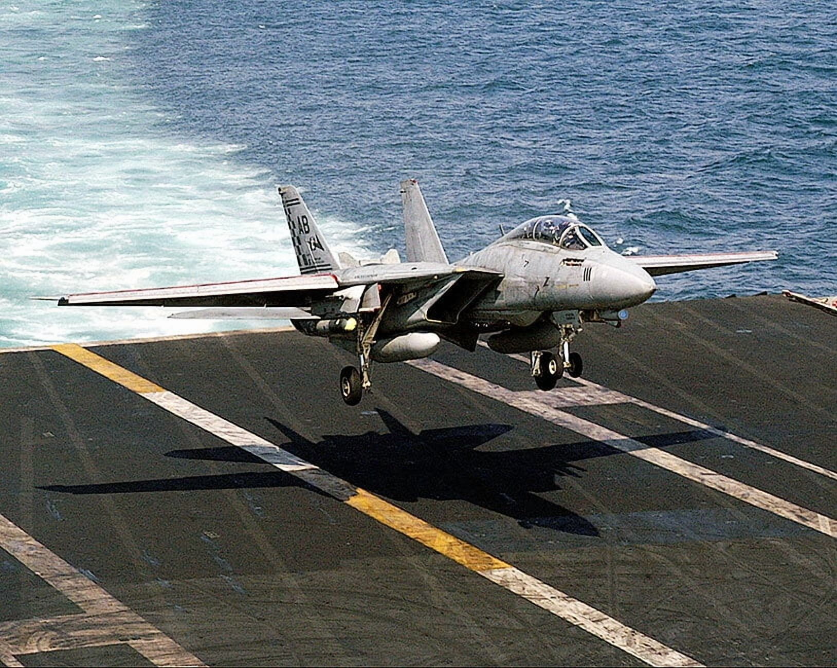 F-14A Tomcat Landing USS Enterprise F-14 - 12x18 Inch Laminated ...