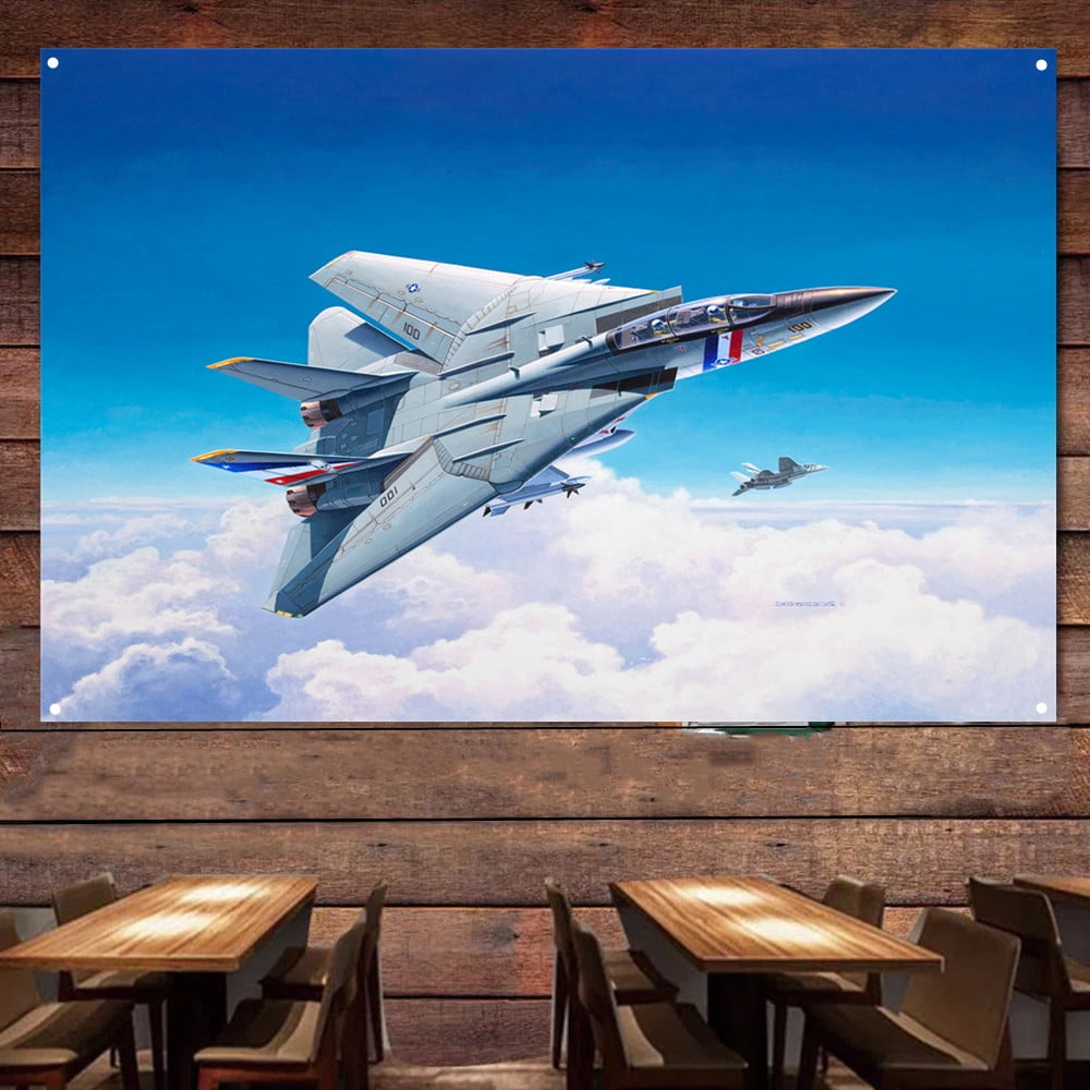 F-14D Super Tomcat Fighter Plane Poster Canvas Print Art Banner - 38" x ...