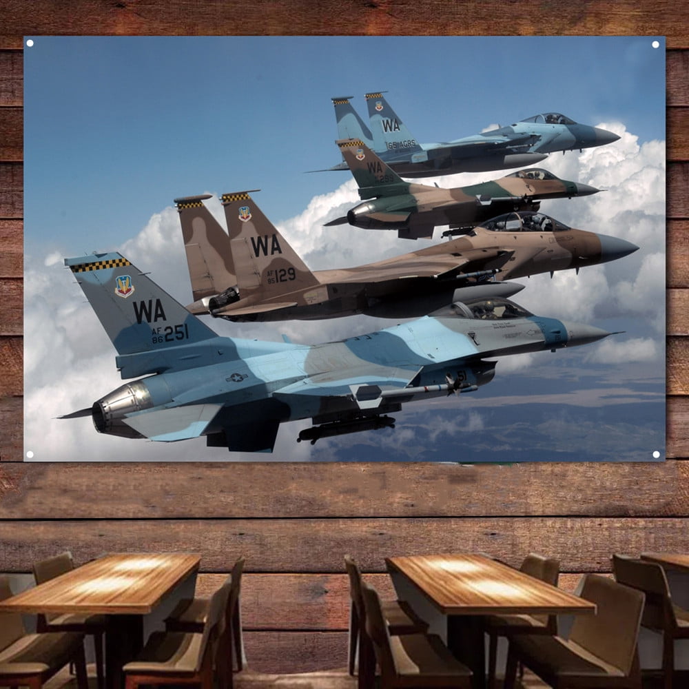 F-15 Eagle and F-16S attack aircraft Fighter Jet Posters & Prints Wall ...