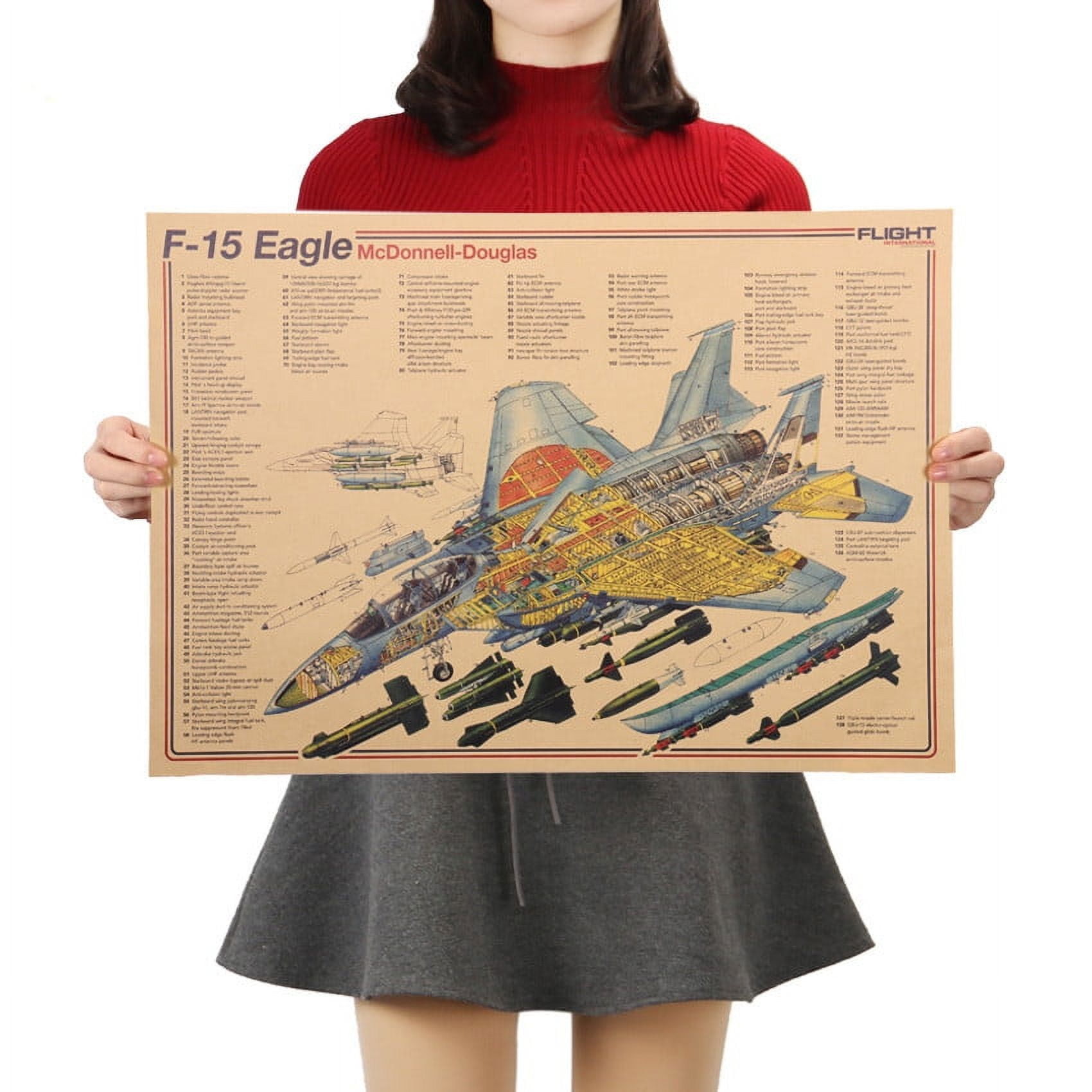 F-15 Eagle Fighter Design Diagram Series Kraft Paper Paper - Air Force ...