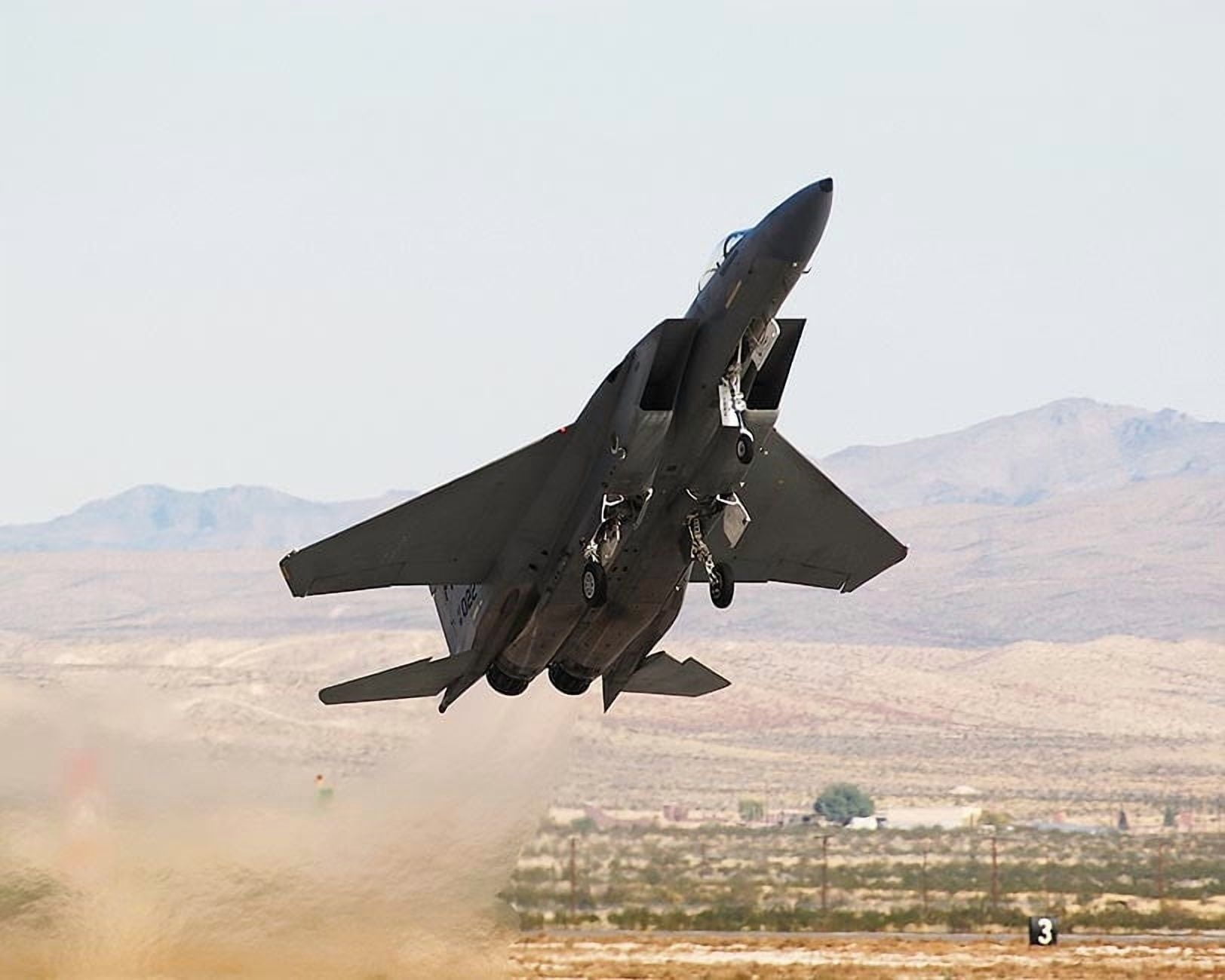 F-15 Eagle Fighter Jet Take-Off - 12x18 Inch Laminated Aviation Poster ...