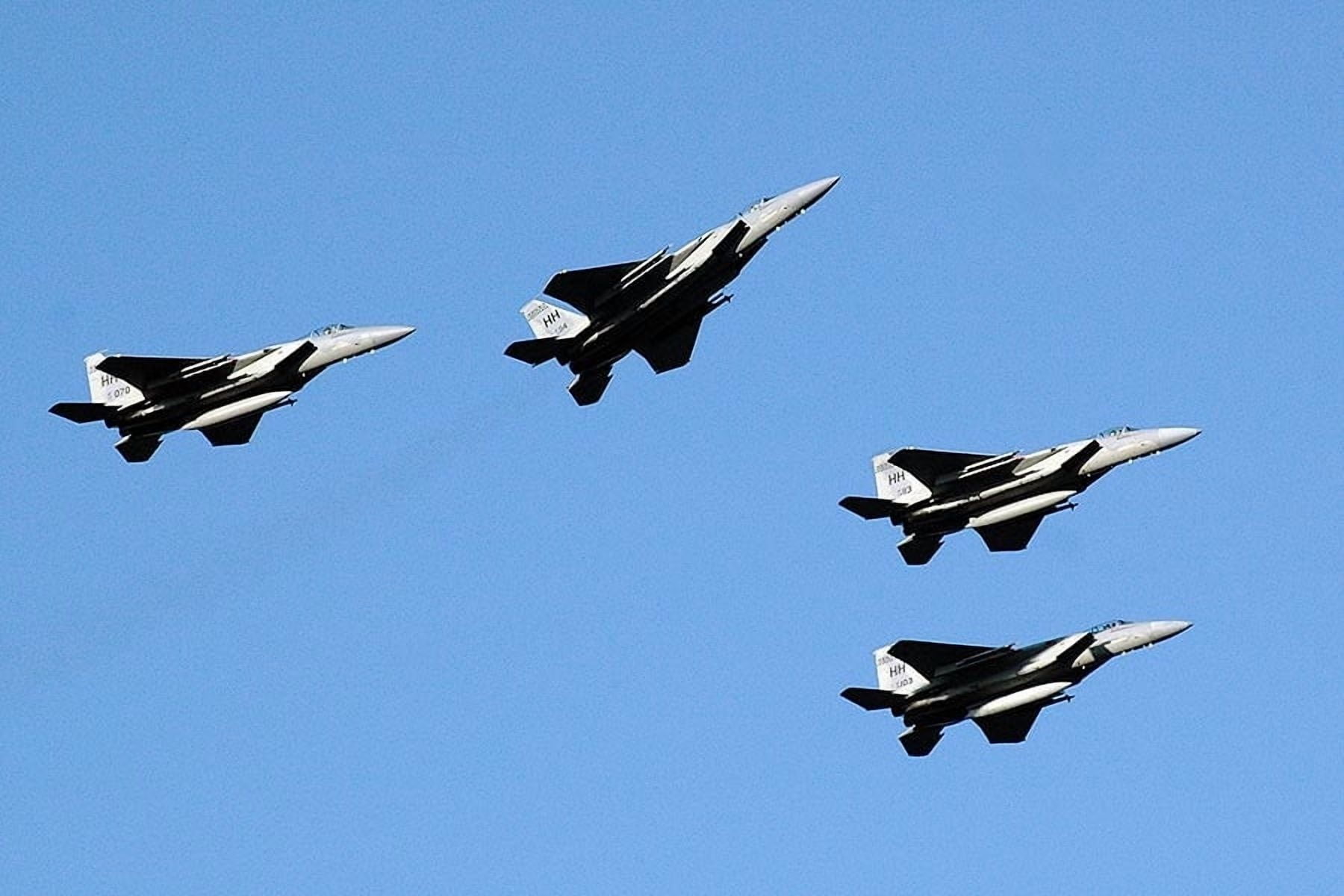 F-15 Fighter Jet Missing Man Formation - 24x36 Inch Laminated Aviation ...