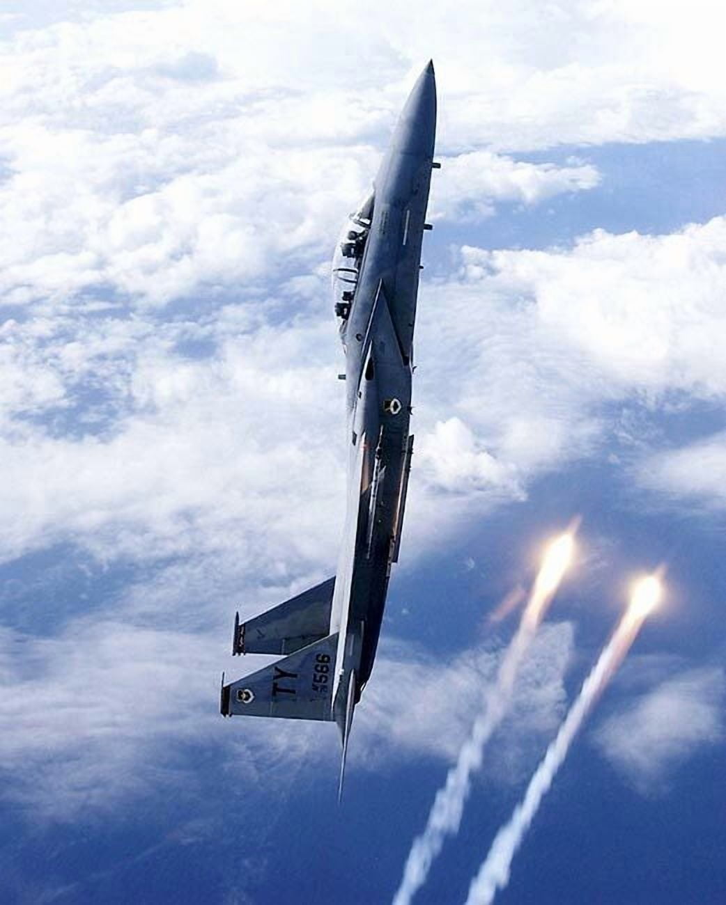 F-15D / F-15 Eagle Aircraft Vertical Flares Style - A - 24x36 Inch ...