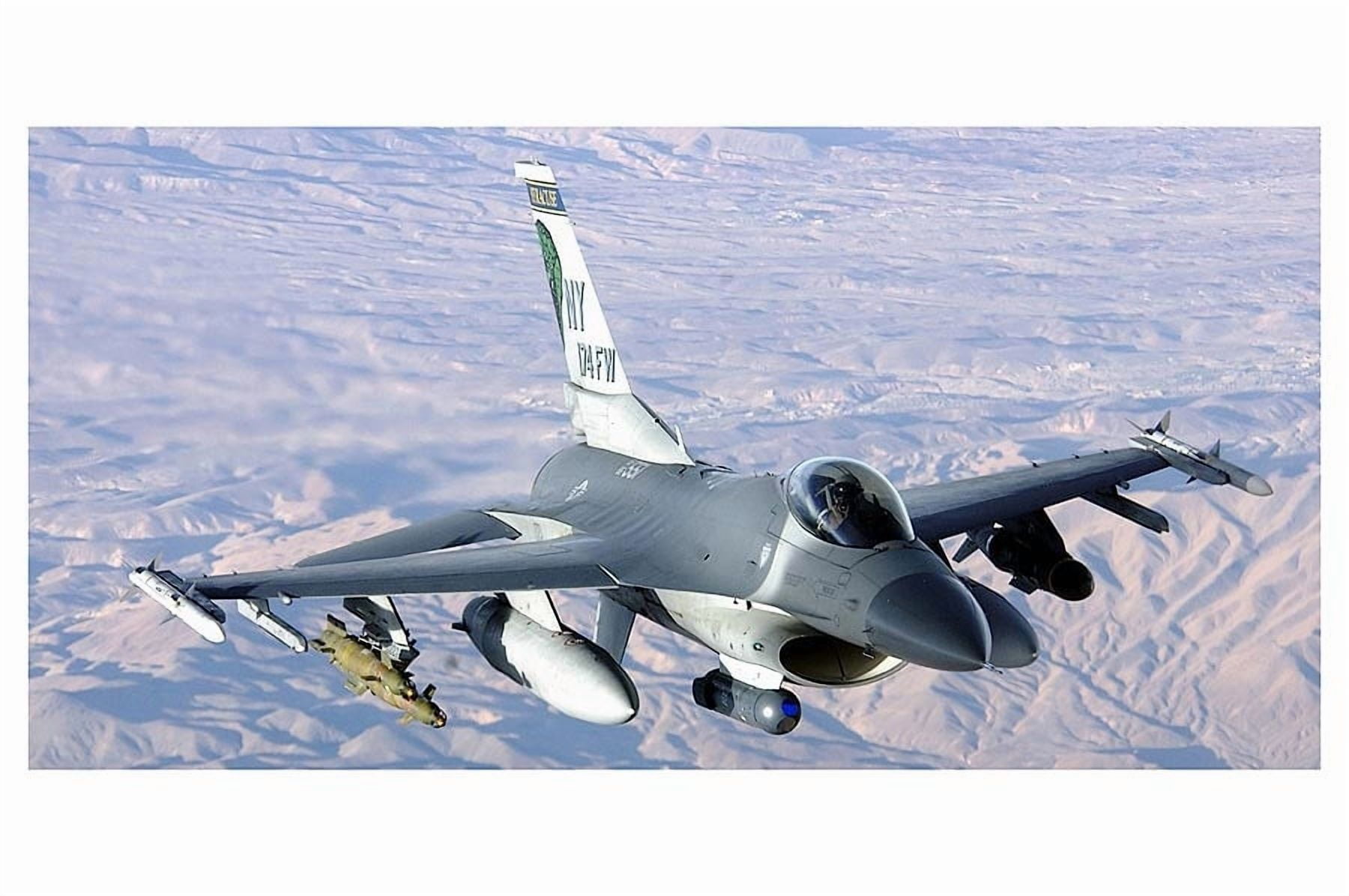 F-16 Fighting Falcon Aircraft Air Force - 12x18 Inch Laminated Aviation ...