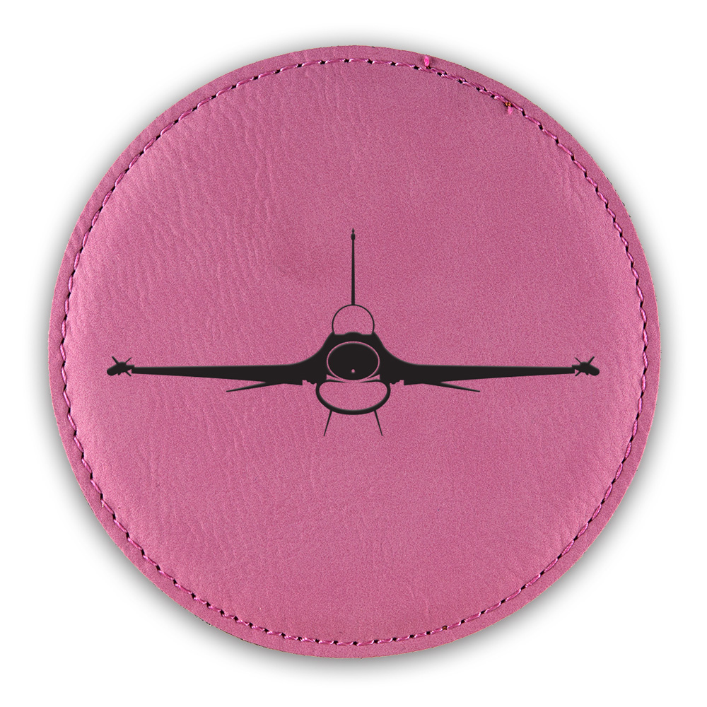 F-16 Fighting Falcon Coaster Laser Engraved Leatherette - Round ...