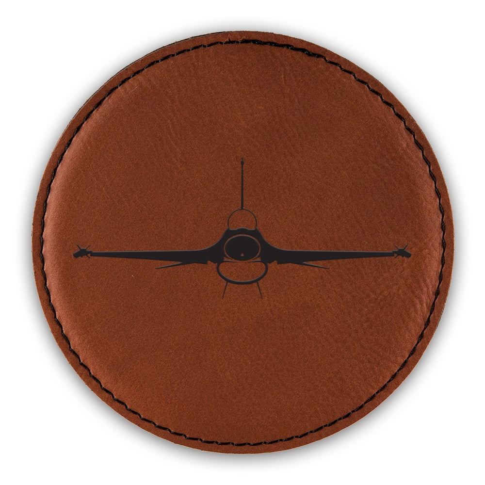 F-16 Fighting Falcon Coaster Laser Engraved Leatherette - Round ...
