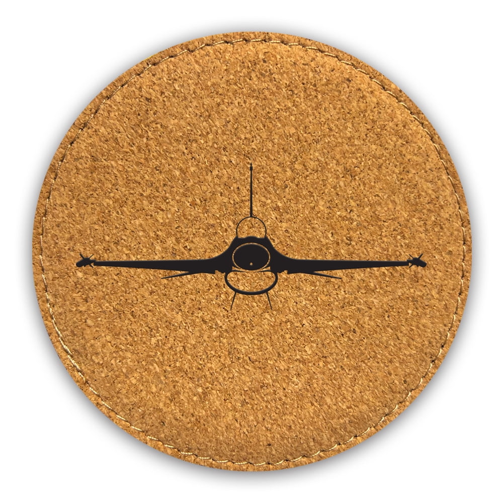 F-16 Fighting Falcon Coaster Laser Engraved Leatherette - Round ...