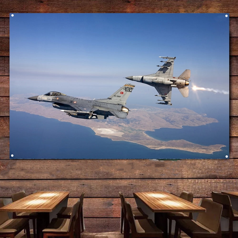 F-16 Fighting Falcon Fighter Plane Poster Canvas Print Art Banner - 38 ...