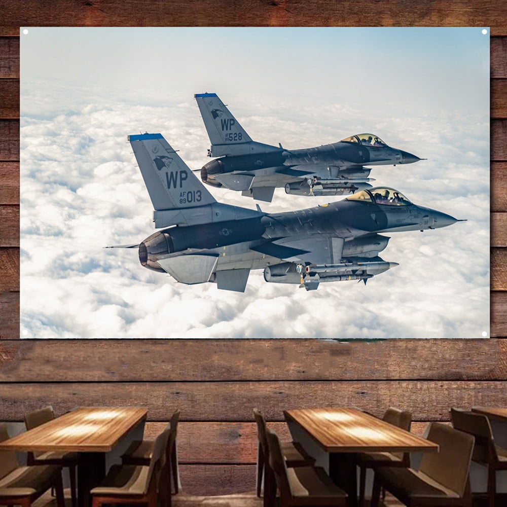 F-16 Fighting Falcon attack aircraft Fighter Jet Poster Wall Hanging ...