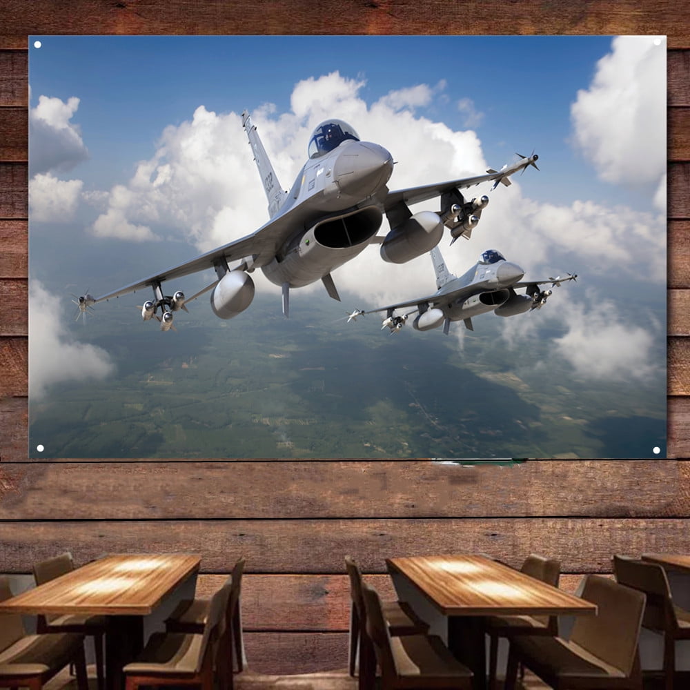 F-16A Fighting Falcon aircraft Attack Aircraft Posters Wall Banner 38 ...