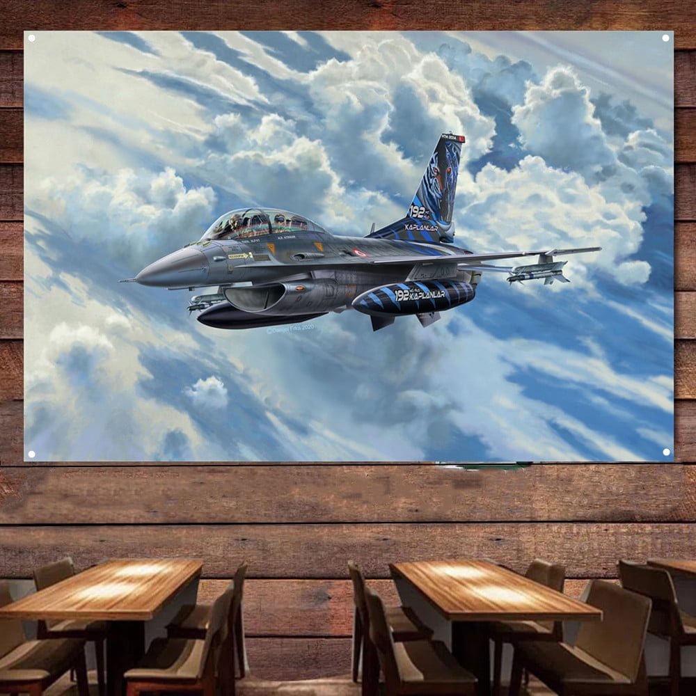 F-16D Tigermeet Plane Fighter Jet Poster Home Decor Banners & Flags, 38 ...