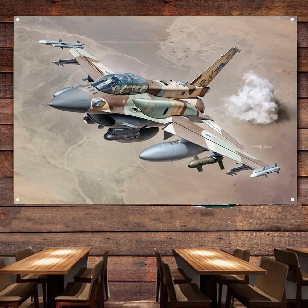 F-16I Sufa Fighter Jet Posters and Prints Wall Banner & Hanging Flag ...