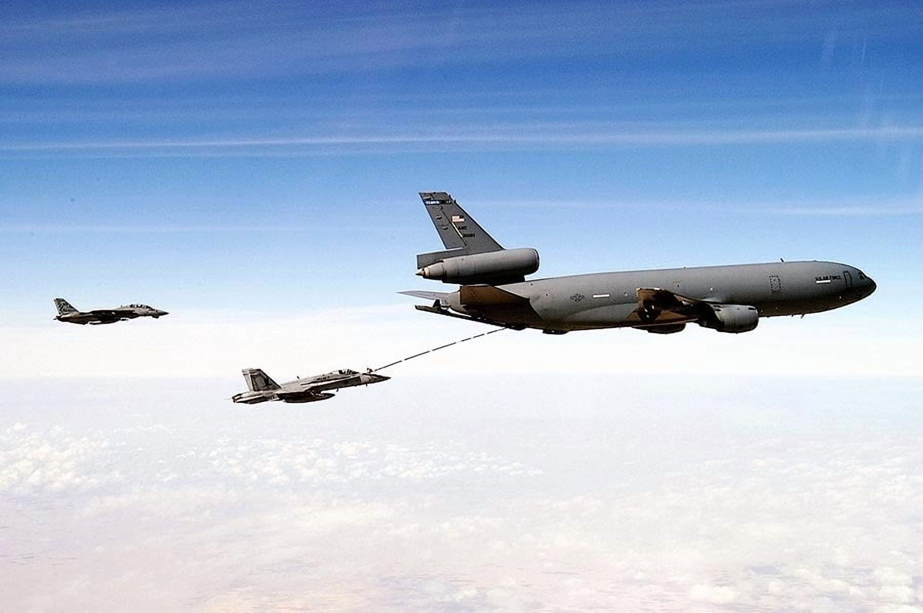 F-18 Hornet Marauders & KC-10 Refueling - 24x36 Inch Laminated Aviation ...