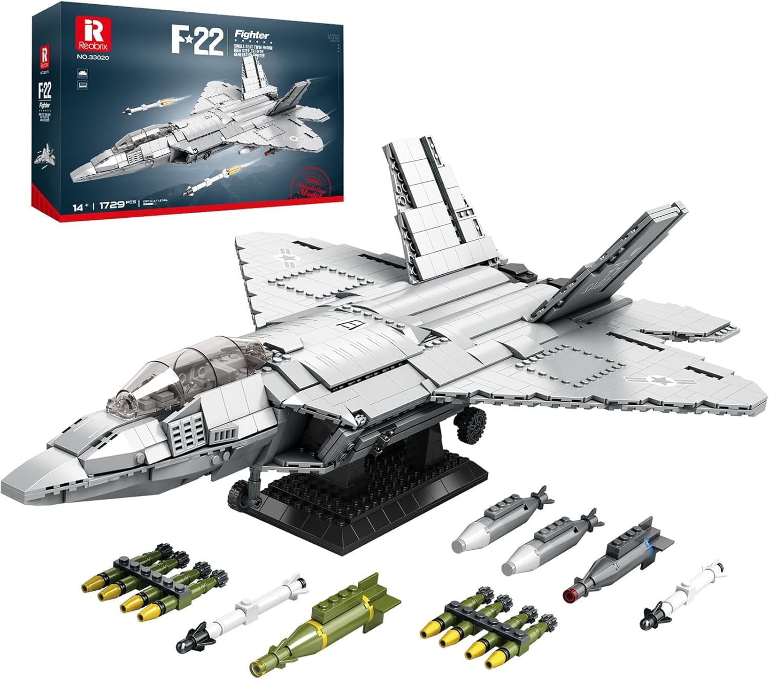 Fighter Jet Building Sets for Adults, Military Raptor Fighter Display ...