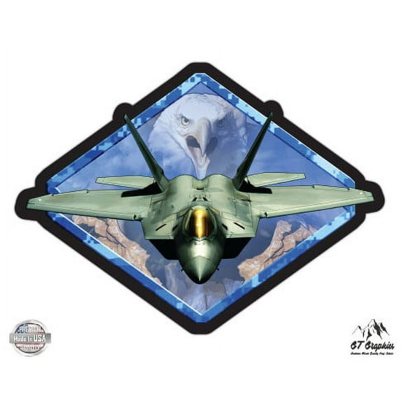 F-22 Fighter Jet Eagle - 8" Vinyl Sticker - For Car Laptop I-Pad ...